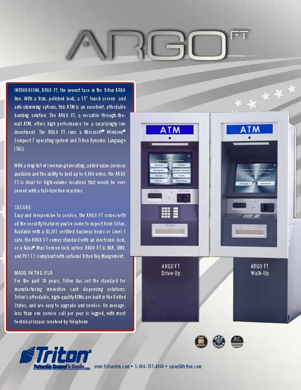 Triton Argo FT ATM for Sale - National ATM Systems