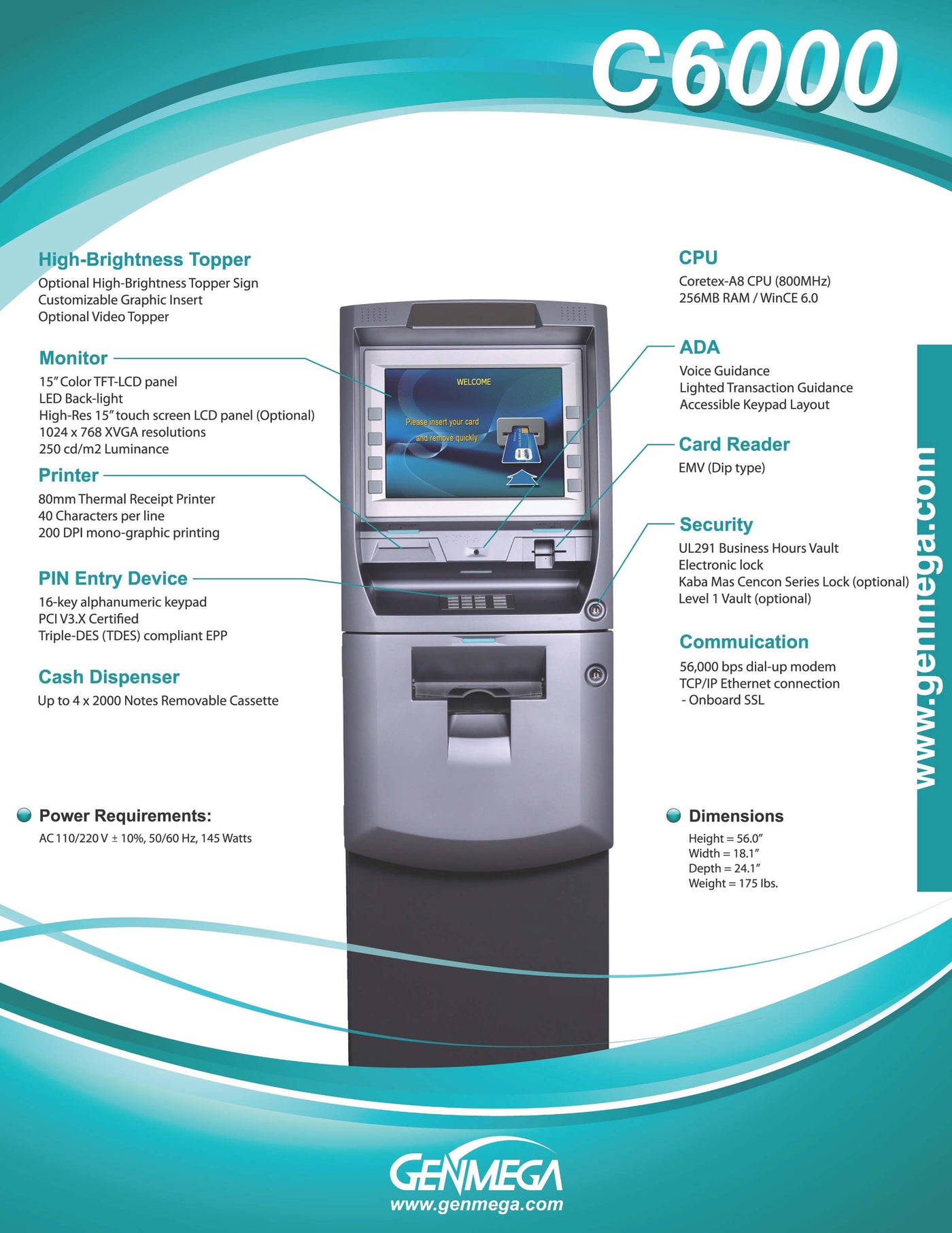 GENMEGA C6000 ATM for Sale - National ATM Systems